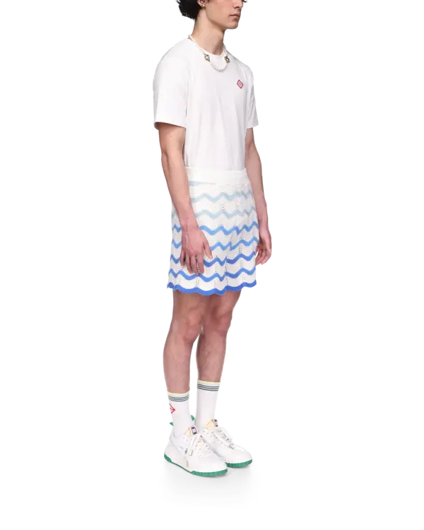 Casablanca Wavy Gradient Crochet Shorts - Multicolor