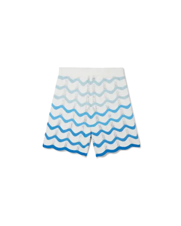 Casablanca Wavy Gradient Crochet Shorts - Multicolor