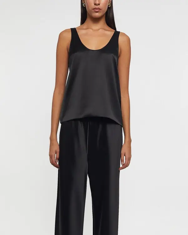 Almada Label Romy Satin Top - Black