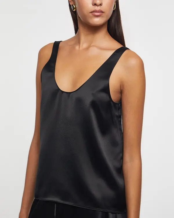 Almada Label Romy Satin Top - Black