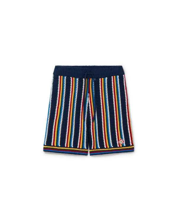 Casablanca Crochet Stripe Shorts - Multicolor