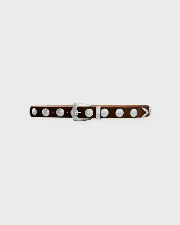 Khaite Benny Studded Belt - Brown