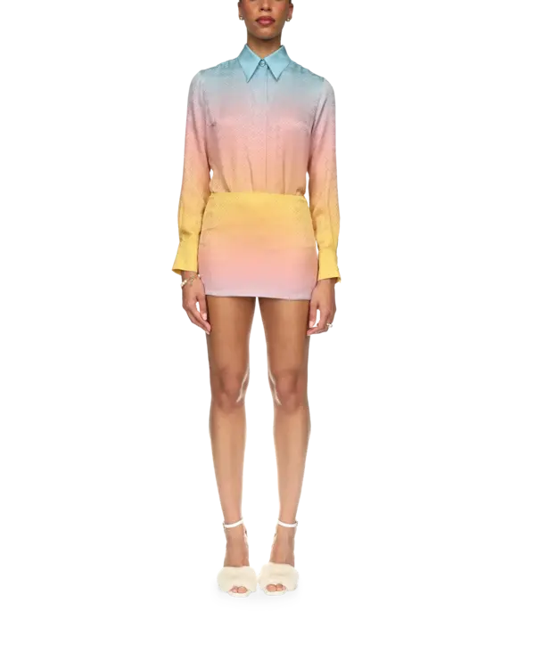 Casablanca Ping Pong Gradient Silk Mini Skirt