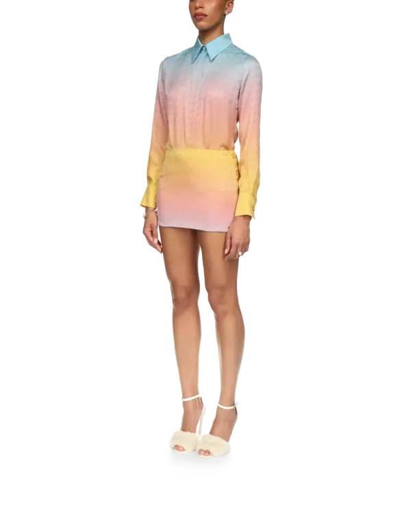 Casablanca Ping Pong Gradient Silk Mini Skirt