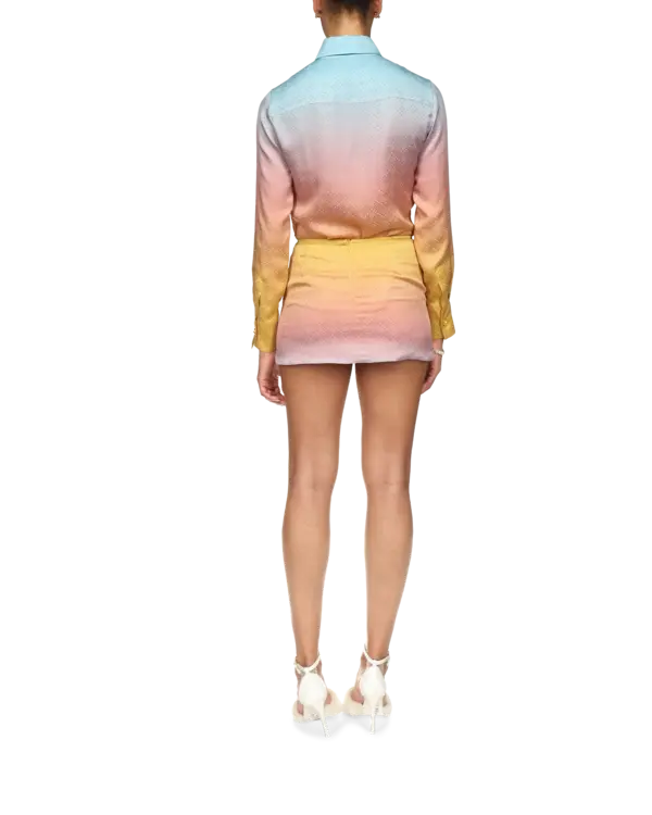 Casablanca Ping Pong Gradient Silk Mini Skirt