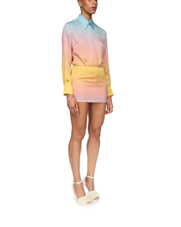 Casablanca Ping Pong Gradient Silk Mini Skirt