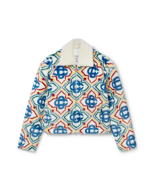 Casablanca Jacquard Faux Fur Jacket