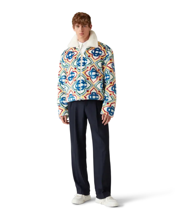 Casablanca Jacquard Faux Fur Jacket