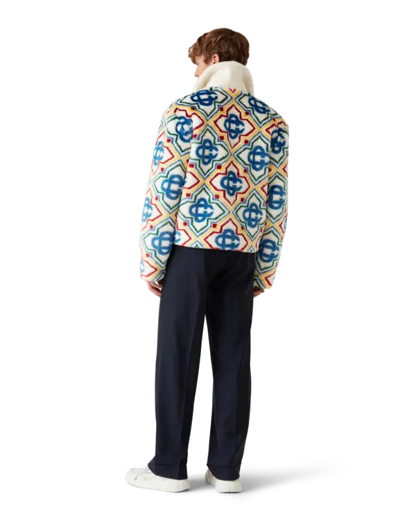 Casablanca Jacquard Faux Fur Jacket