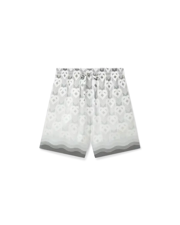 Casablanca Gradient Heart Monogram Silk Shorts - Multicolor