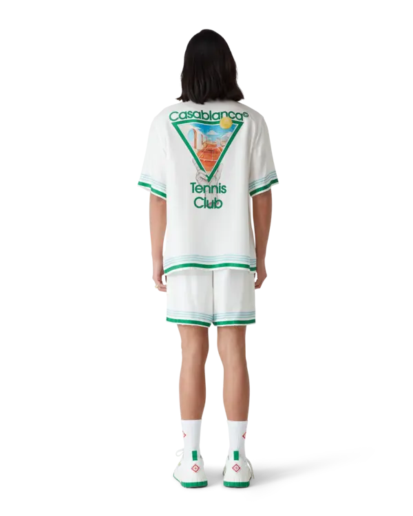Casablanca Metaphysical Tennis Icon Silk Shorts - Green