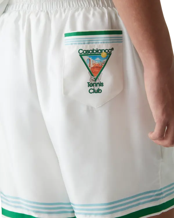 Casablanca Metaphysical Tennis Icon Silk Shorts - Green