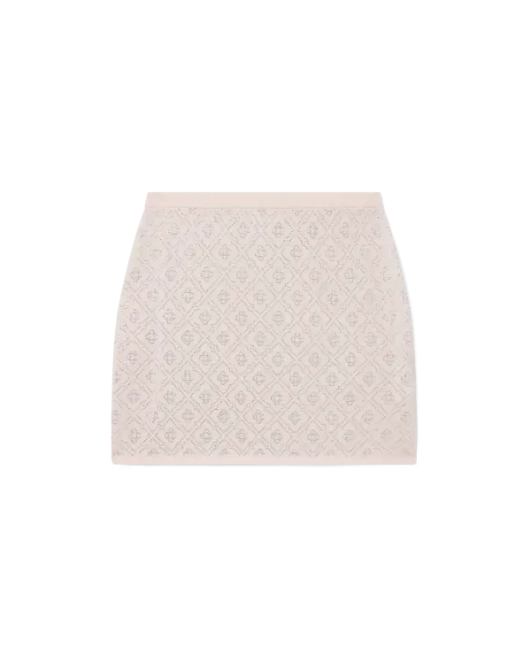 Casablanca Crystal Monogram Knit Mini Skirt - Multicolor