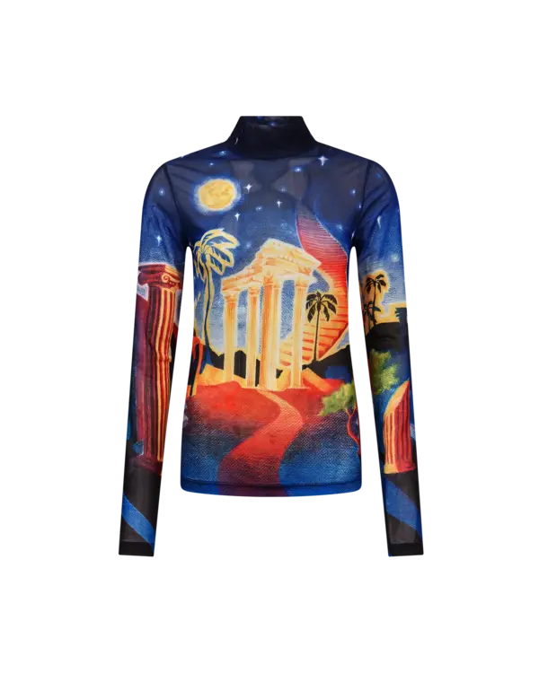 Casablanca Midnight Acropolis Mesh Top