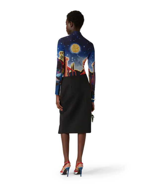 Casablanca Midnight Acropolis Mesh Top