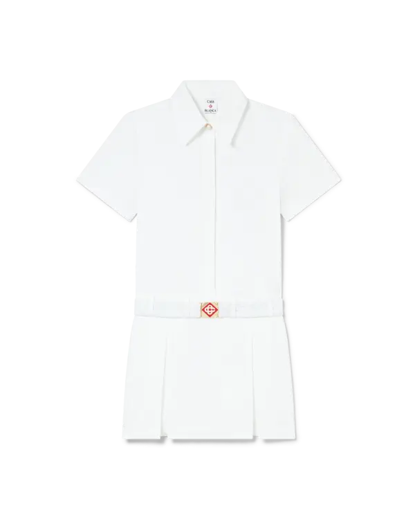 Casablanca Pleated Mini Shirtdress - Multicolor