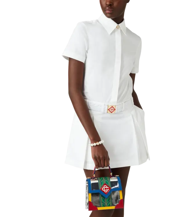 Casablanca Pleated Mini Shirtdress