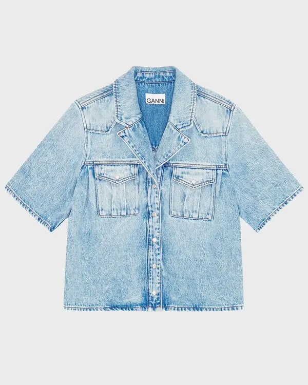 GANNI Soft Rigid Denim Shirt