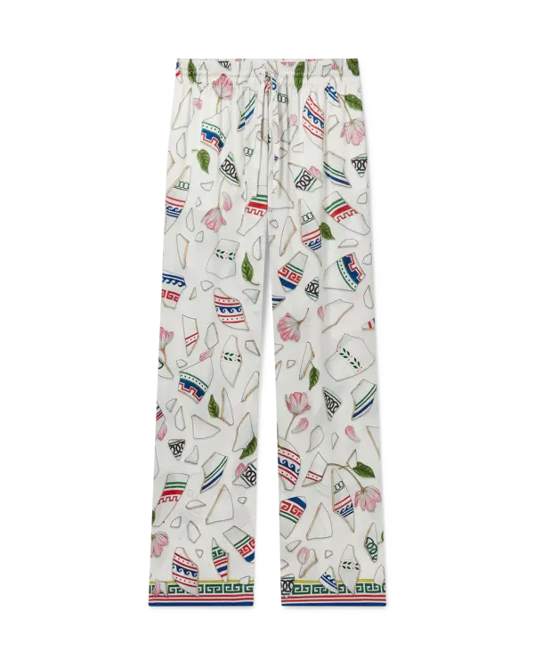 Casablanca Le Vase Brise Silk Trousers - Multicolor