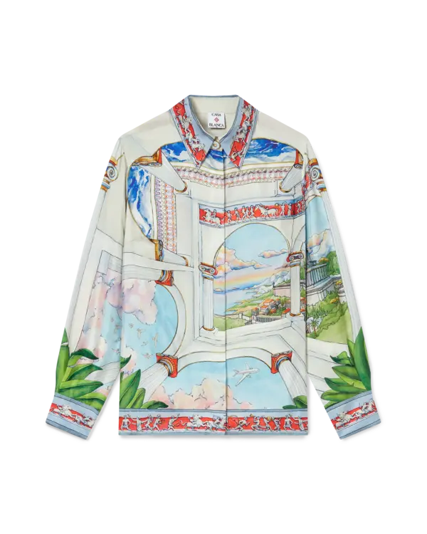 Casablanca Le Passage Long Sleeve Silk Shirt - Multicolor