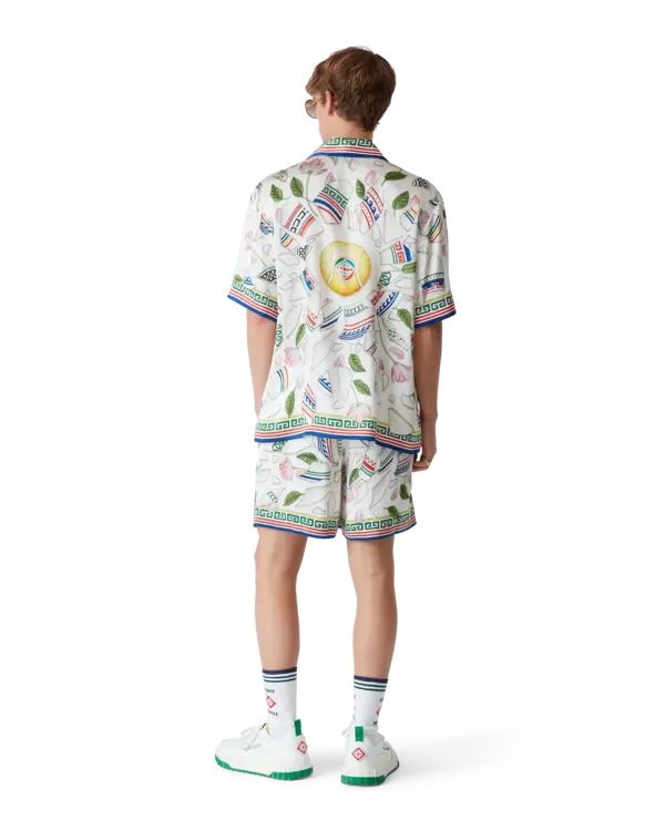 Casablanca Le Vase Brise Silk Shorts - Multicolor