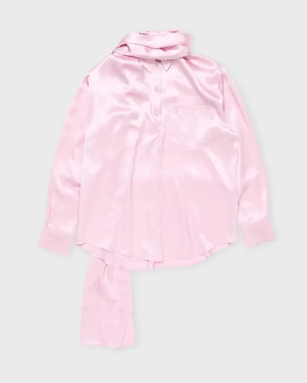 Acne Studios Layered Satin Shirt With Scarf