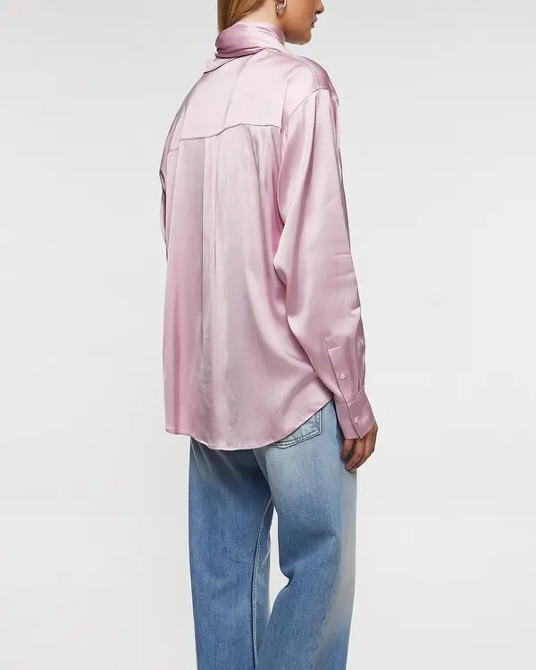 Acne Studios Layered Satin Shirt With Scarf