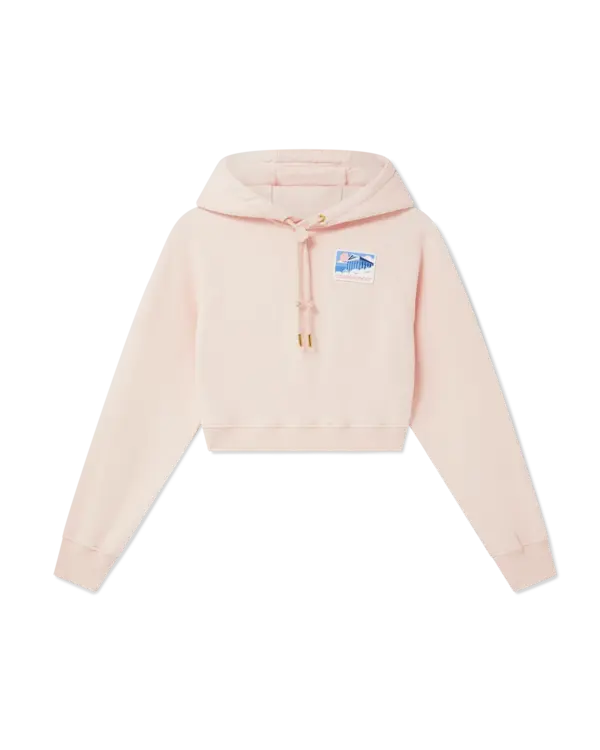 Casablanca Greek Temple Cropped Hooded Sweatshirt - Multicolor