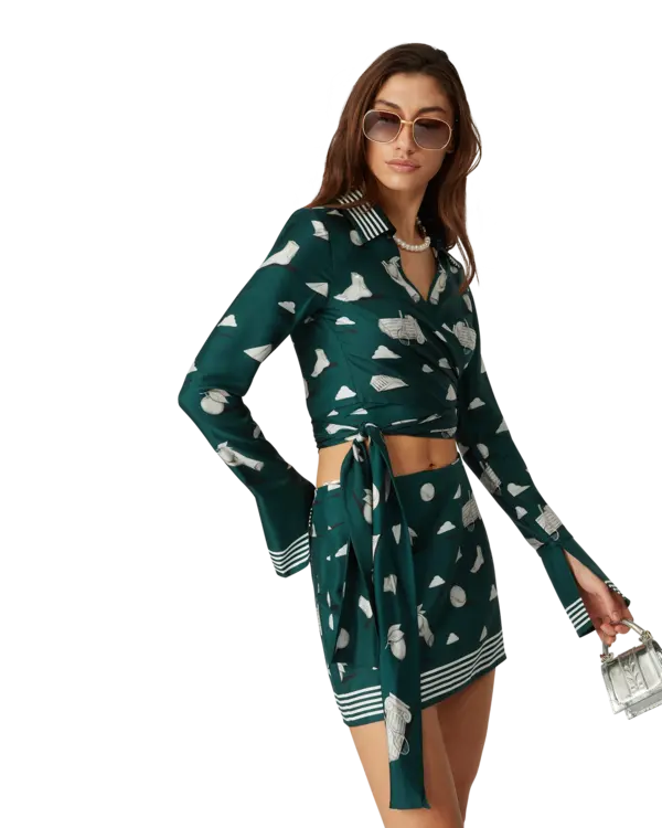 Casablanca Metaphysical Silk Mini Skirt