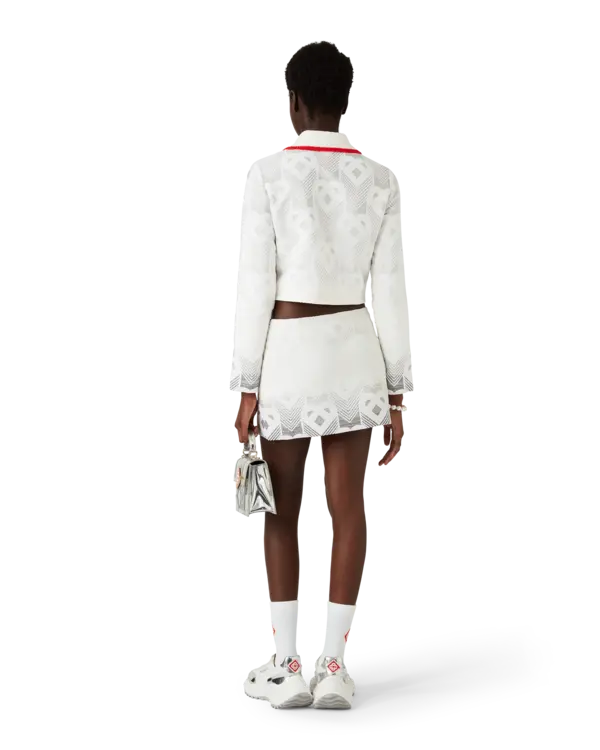 Casablanca Gradient Heart Monogram Towelling Mini Skirt