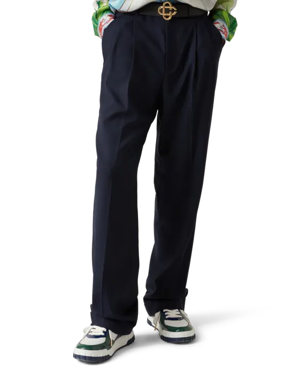 Casablanca Wool Tailored Pleated Trousers - Multicolor