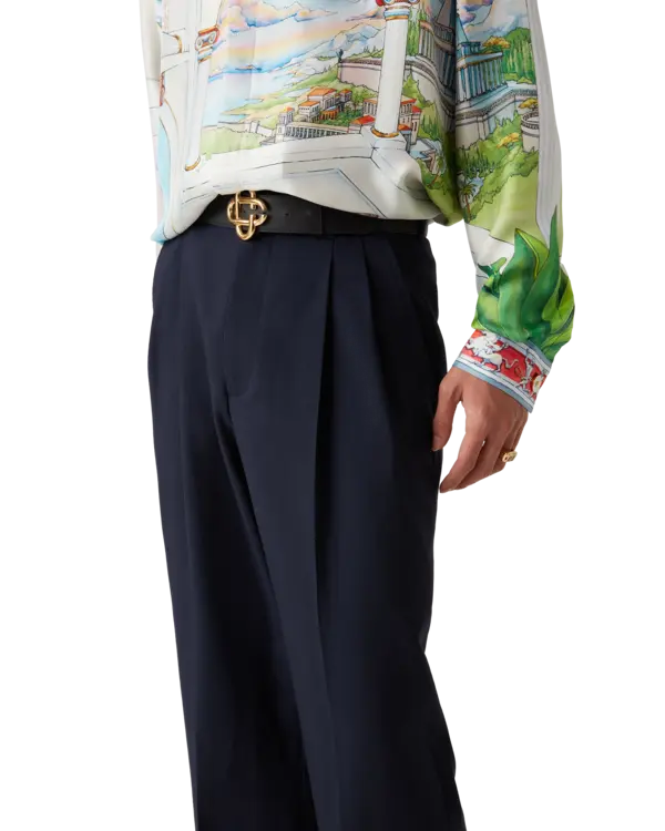 Casablanca Wool Tailored Pleated Trousers - Multicolor