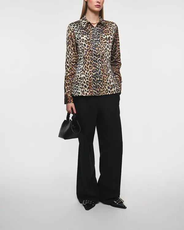 GANNI Printed Satin Shirt