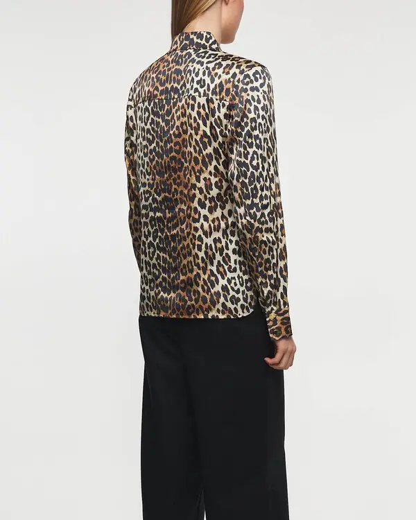 GANNI Printed Satin Shirt