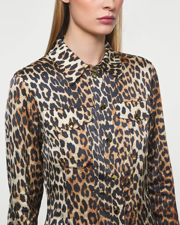 GANNI Printed Satin Shirt