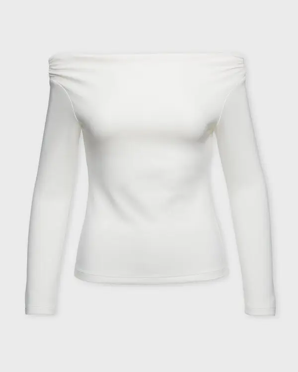 WAKAKUU Off-shoulder Long Sleeve Top - Ivory