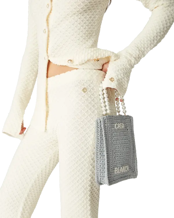 Casablanca Textured Knitted Flared Trousers