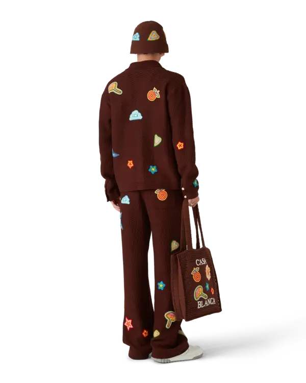 Casablanca Motif Crochet Trousers
