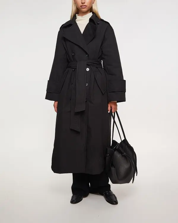 Stylein Sandra Calf-length Trench Coat - Black