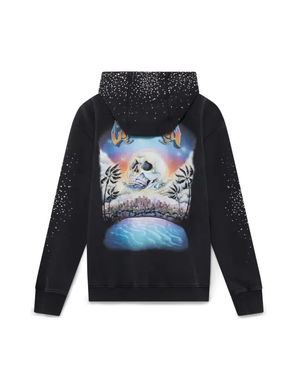 Casablanca La Prémonition Crystal Embellished Zip Hooded Sweatshirt - Multicolor