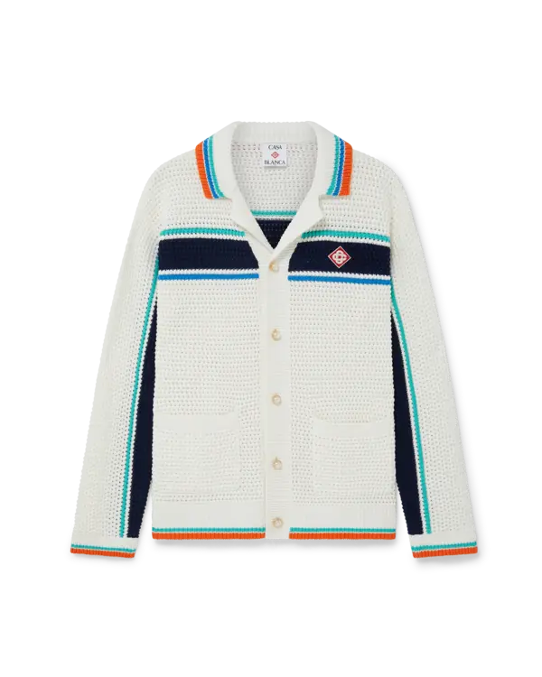 Casablanca Tennis Crochet Shacket - Blue