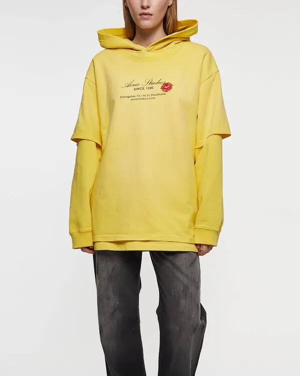 Acne Studios Layered Garment-dyed Hoodie