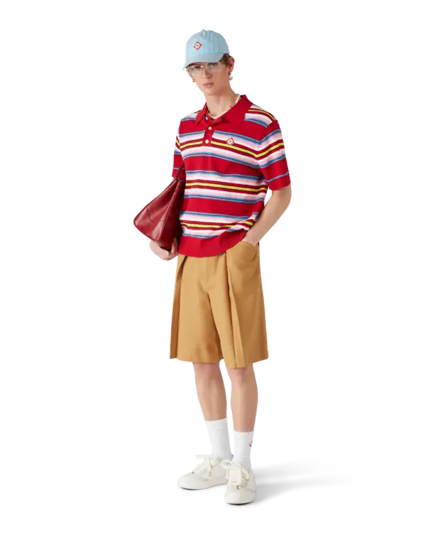 Casablanca Stripe Oversized Polo Shirt