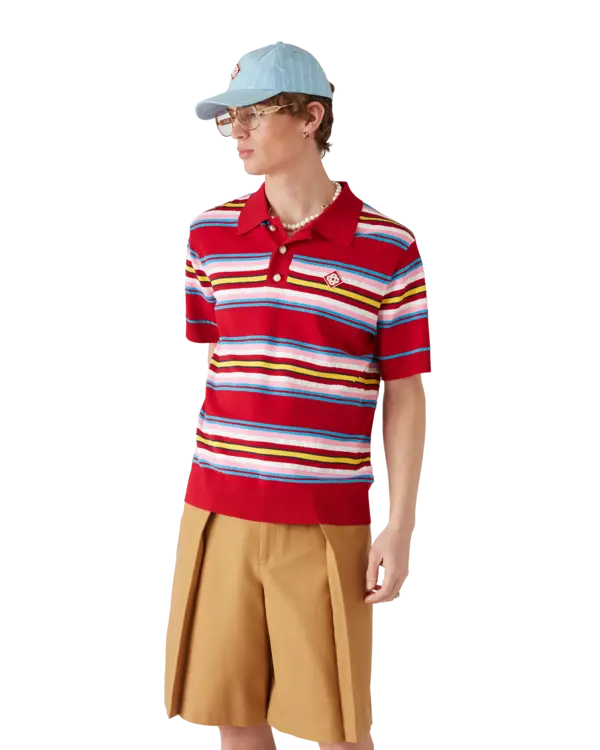 Casablanca Stripe Oversized Polo Shirt