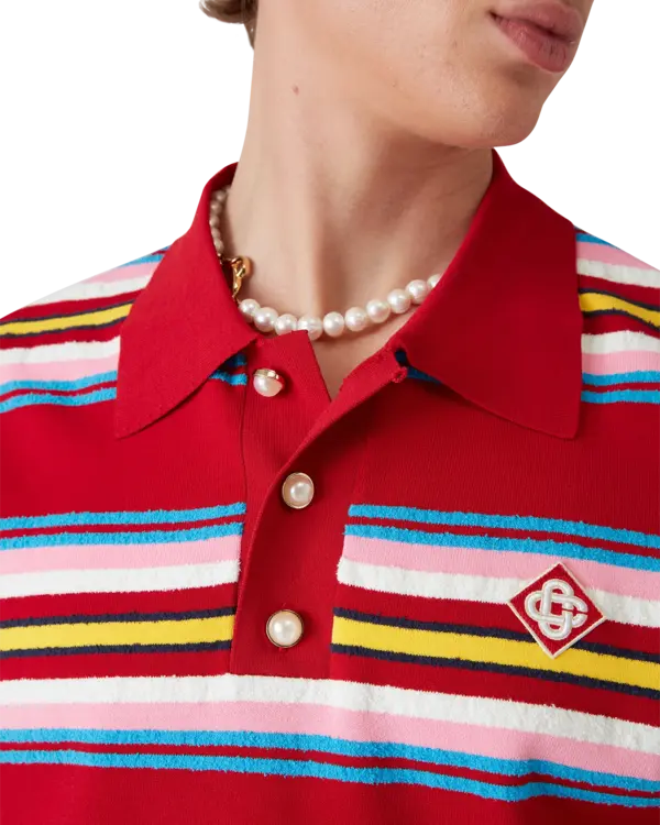 Casablanca Stripe Oversized Polo Shirt