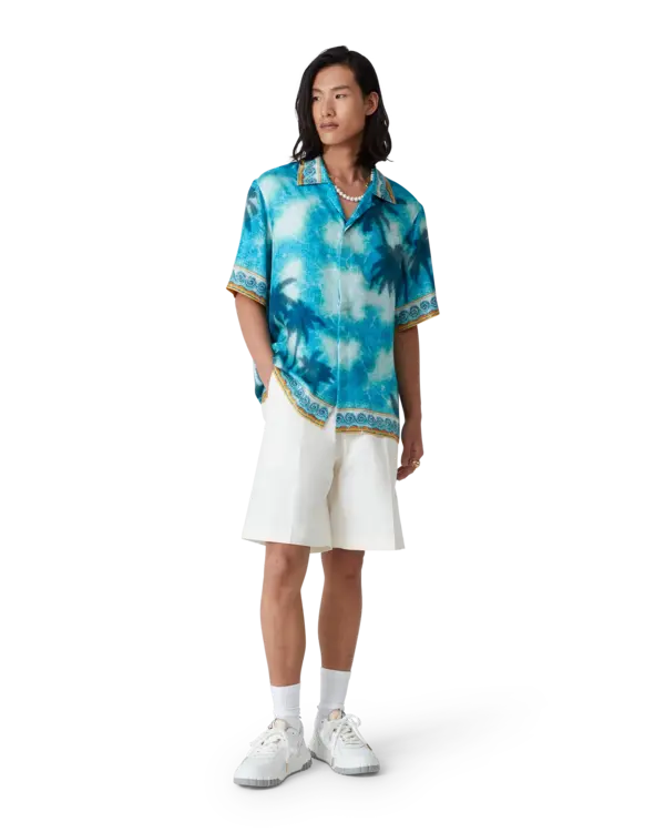 Casablanca Linen Pleated Shorts - Multicolor