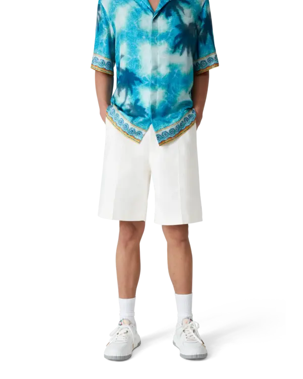 Casablanca Linen Pleated Shorts - Multicolor