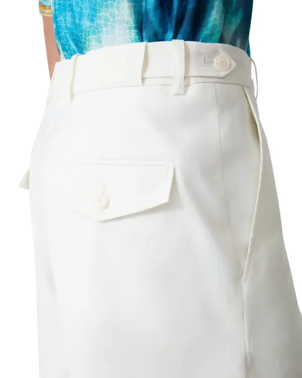 Casablanca Linen Pleated Shorts - Multicolor