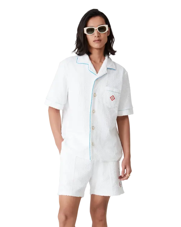 Casablanca Tennis Stripe Short Sleeve Towelling Shirt - Multicolor