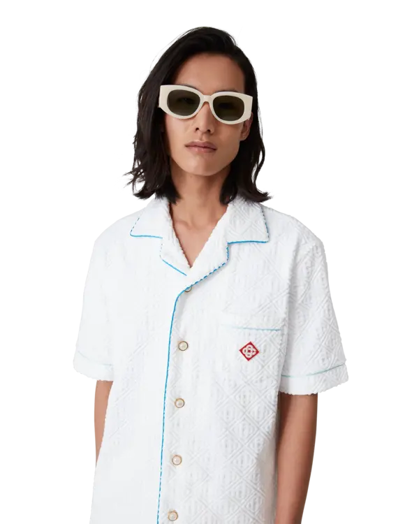 Casablanca Tennis Stripe Short Sleeve Towelling Shirt - Multicolor